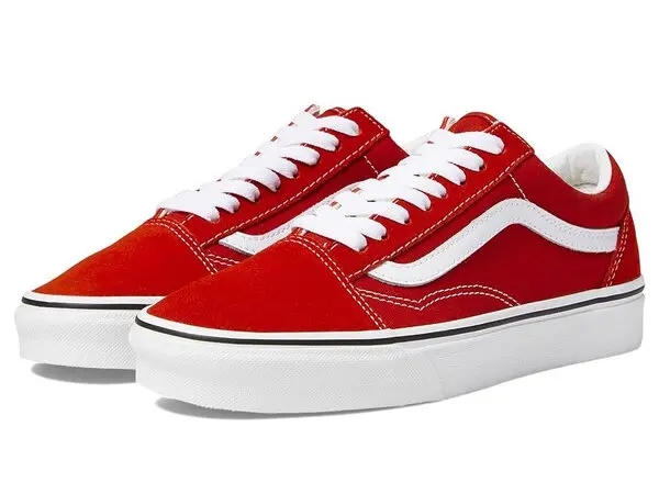 VANS Old Skool Low Top Casual Sneakers - Red