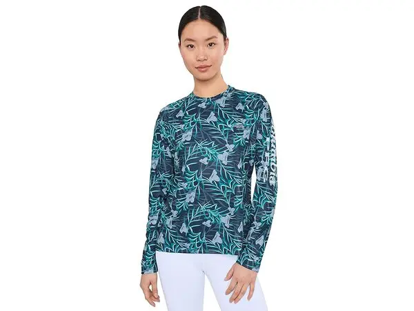 Columbia Pfg Super Tidal Long Sleeve Shirt With Tropical Print - Blue