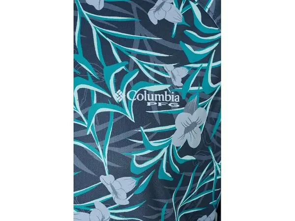 Columbia Pfg Super Tidal Long Sleeve Shirt With Tropical Print - Blue