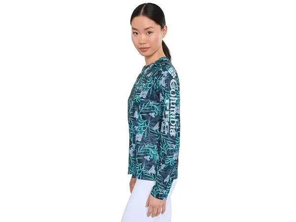Columbia Pfg Super Tidal Long Sleeve Shirt With Tropical Print - Blue