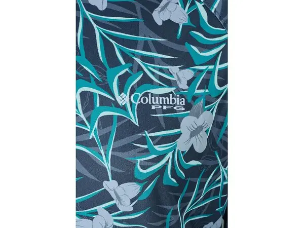 Columbia Pfg Super Tidal Long Sleeve Shirt With Tropical Print - Blue