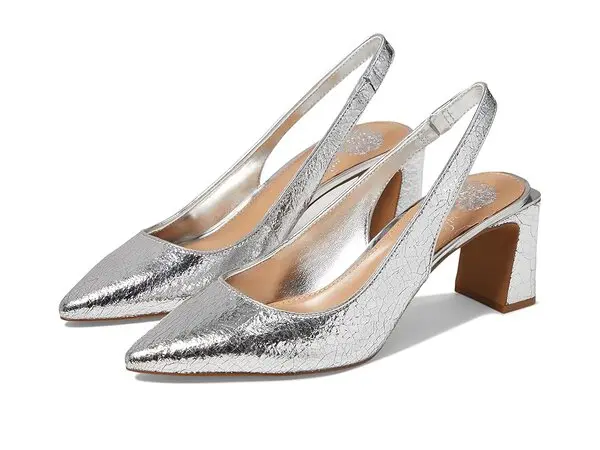 Vince Camuto Hamden Slingback High Heels - Silver