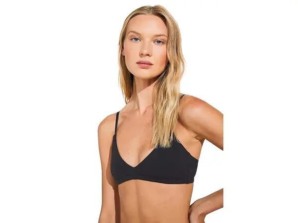 Eberjey Pima Stretch Cotton Bralette Lingerie 1 - Black