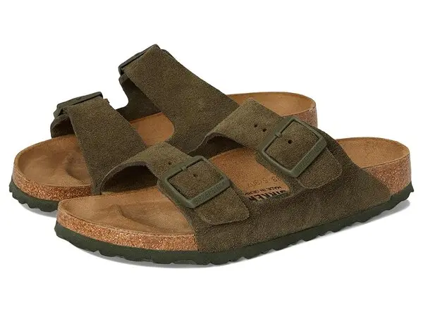 BIRKENSTOCK Arizona Suede Sandals - Gray