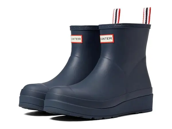 Hunter Play Short Boot Waterproof Rubber Rain Boots - Blue
