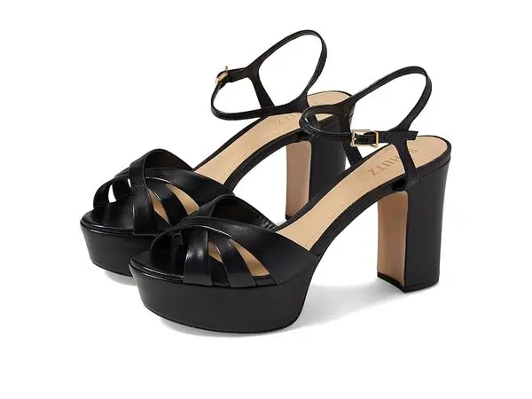 Schutz Keefa High Heel Platform Sandals - Black