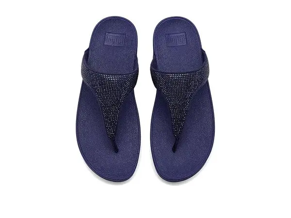 Fitflop Lulu Crystal Embellished Toe Post Sandals - Blue