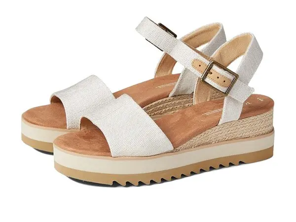 Toms Diana Platform Wedge Sandals - Gray