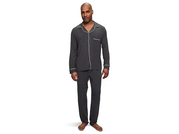Eberjey The William Modal Long Pj Set Pajama Sets Slate - Gray