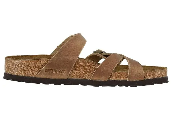 BIRKENSTOCK Franca Oiled Leather Sandals - Brown