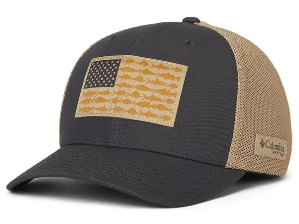 Columbia Pfg Mesh Fish Flag Baseball Cap - Gray