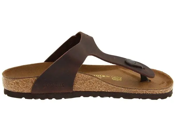 BIRKENSTOCK Gizeh Oiled Leather Thong Sandals - Brown