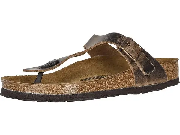 BIRKENSTOCK Gizeh Oiled Leather Thong Sandals - Brown
