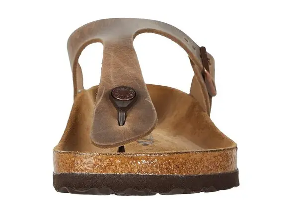 BIRKENSTOCK Gizeh Oiled Leather Thong Sandals - Brown