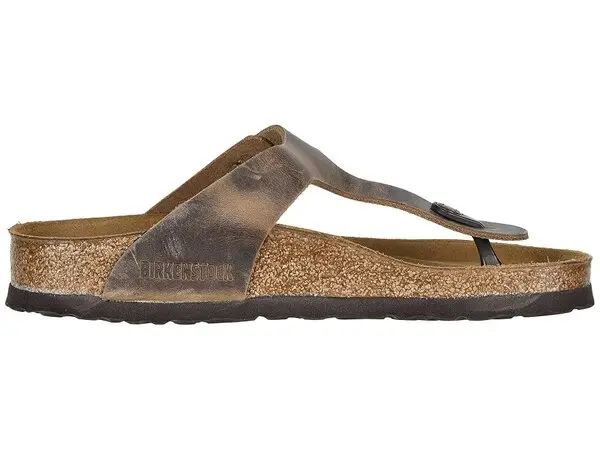 BIRKENSTOCK Gizeh Oiled Leather Thong Sandals - Brown
