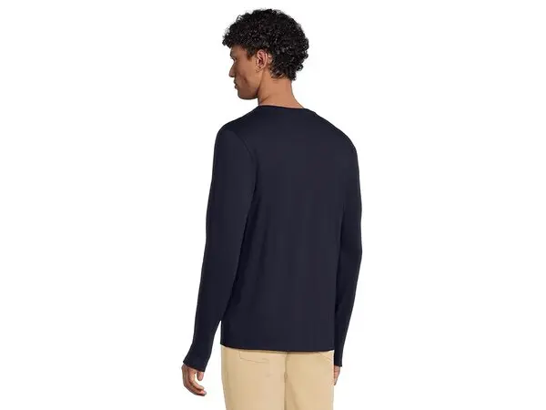 Lacoste Long Sleeve Pima Jersey V-neck T-shirt T Shirt Blue - Navy