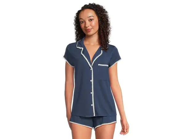 Eberjey Frida Tenceltm Modal Shorties Pj Set Pajama Sets Fig/ivory - Blue