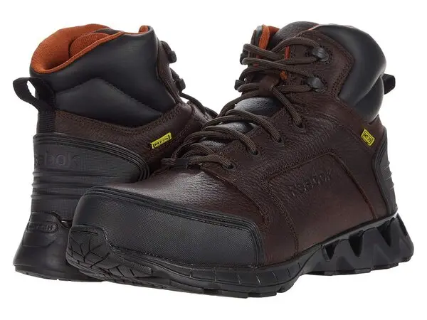 REEBOK Zigkick Work Lace-up Leather Safety Boots - Brown