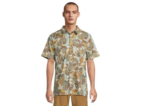 Columbia Super Slack Tidetm Camp Shirt Short Sleeve Button Up Crushed Ikat Palms - Multi