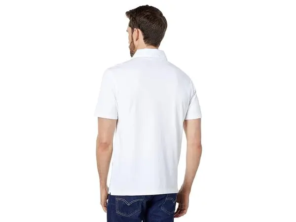 Vince Garment Dye Short Sleeve Polo Clothing Optic - White