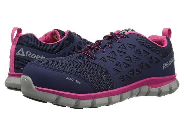 REEBOK Sublite Cushion Alloy Toe Eh Lace-up Work Sneakers - Navy