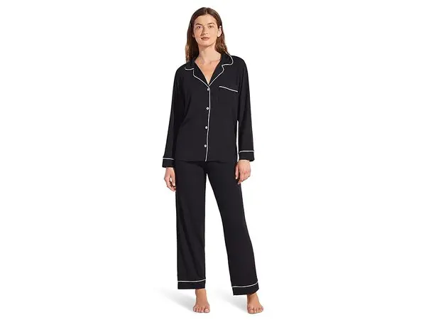 Eberjey Gisele Tenceltm Modal Long Pj Set Pajama Sets Buttercream - Black