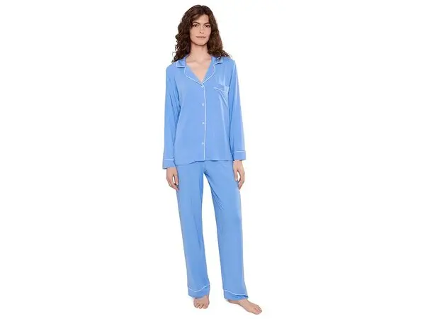 Eberjey Gisele Tenceltm Modal Long Pj Set Pajama Sets Dawn/navy - Blue