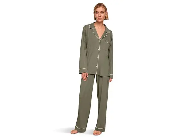 Eberjey Gisele Pj Set Pajama Sets Slate - Bone