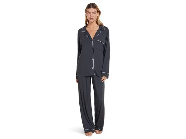 Eberjey Gisele Tenceltm Modal Long Pj Set Pajama Sets Seagrass - Gray