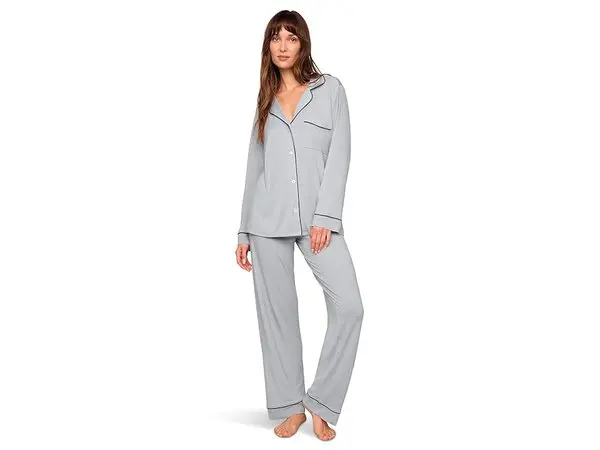 Eberjey Gisele Tenceltm Modal Long Pj Set Pajama Sets /ice - Gray