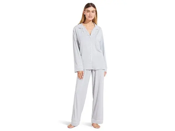 Eberjey Gisele Tenceltm Modal Long Pj Set Pajama Sets Ice /ivory - Gray