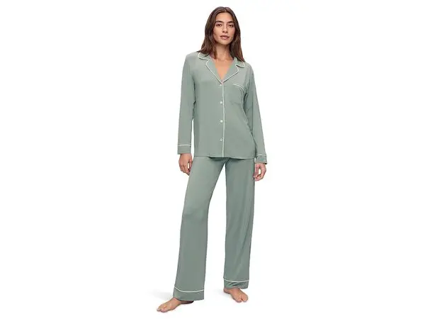 Eberjey Gisele Tenceltm Modal Long Pj Set Pajama Sets Seagrass - Gray