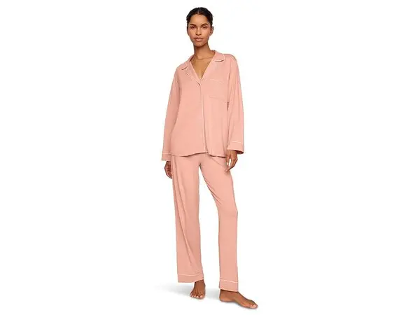 Eberjey Gisele Tenceltm Modal Long Pj Set Pajama Sets Seagrass - Pink