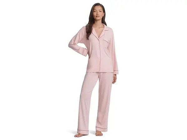 Eberjey Gisele Tenceltm Modal Long Pj Set Pajama Sets Seagrass - Pink