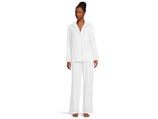 Eberjey Gisele Tenceltm Modal Long Pj Set Pajama Sets Ice /ivory - White