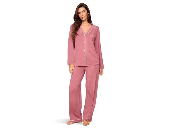Eberjey Gisele Tenceltm Modal Long Pj Set Pajama Sets Buttercream - White