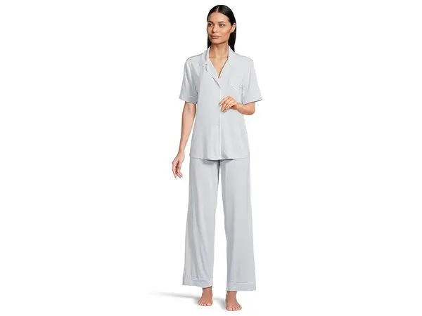 Eberjey Gisele Tenceltm Modal Short Sleeve Pant Pj Set Pajama Sets Berry Blush/ivory - Blue
