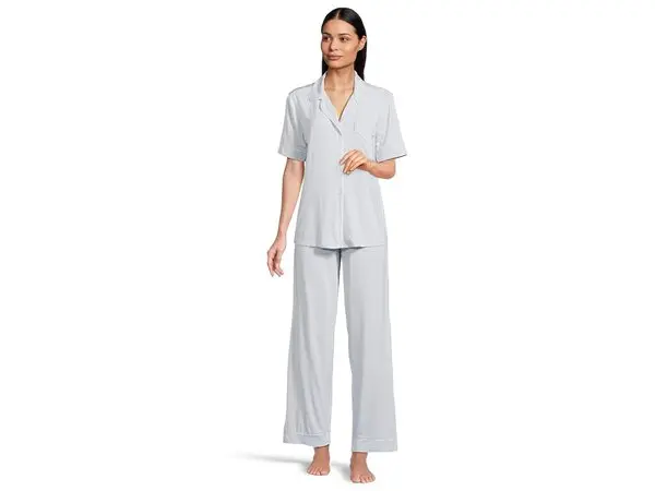 Eberjey Gisele Tenceltm Modal Short Sleeve Pant Pj Set Pajama Sets Graphite/sorbet - Blue