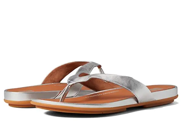 Fitflop Gracie Leather Flip-flops Shoes All - Silver