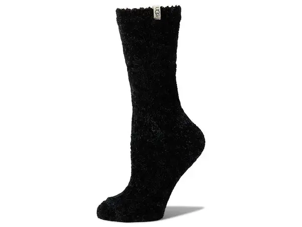 UGG Leda Cozy Sock Crew Cut Socks - Black