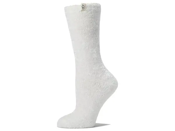 UGG Leda Cozy Sock Crew Cut Socks - White