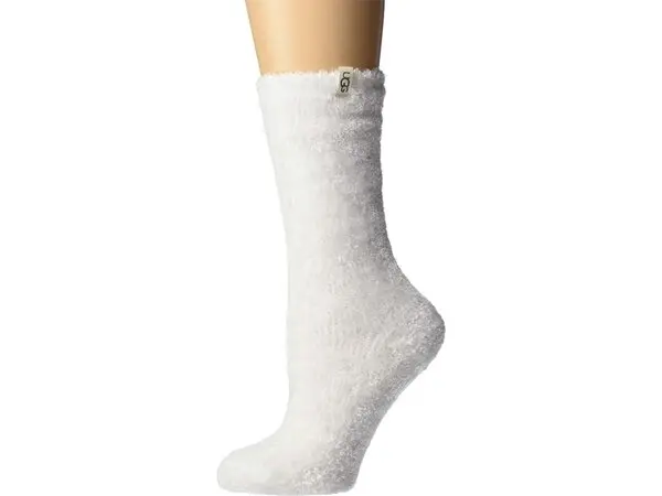 UGG Leda Cozy Sock Crew Cut Socks - White