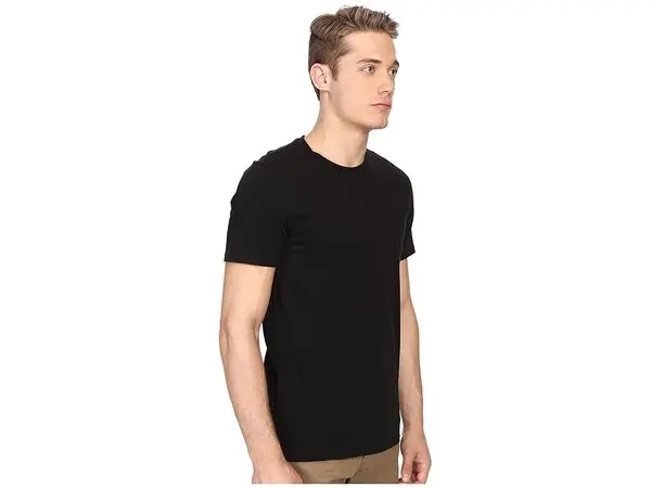 Vince Short Sleeve Pima Cotton Crew Neck Shirt Short Sleeve Pullover - Black