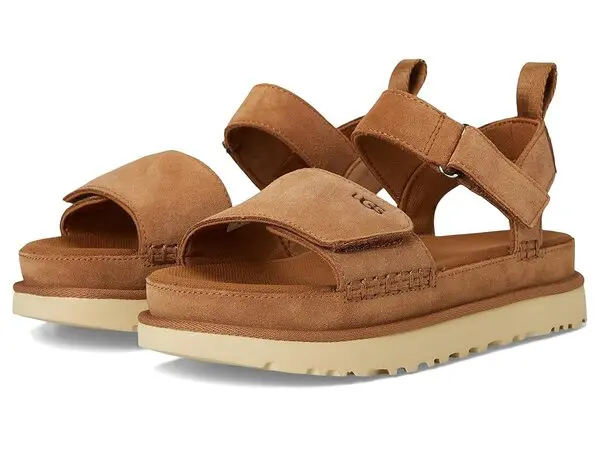 UGG Goldenstar Platform Sandals With Adjustable Straps - Brown