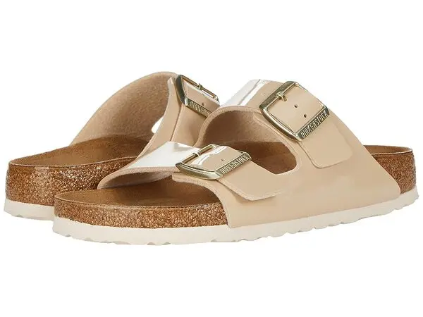 BIRKENSTOCK Arizona Patent Leather Sandals - Beige