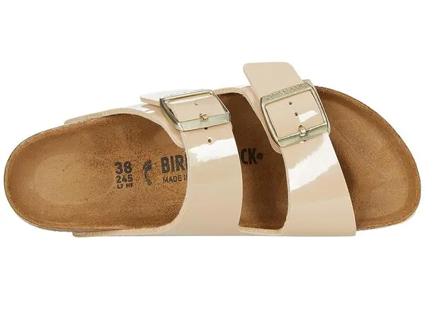 BIRKENSTOCK Arizona Patent Leather Sandals - Beige