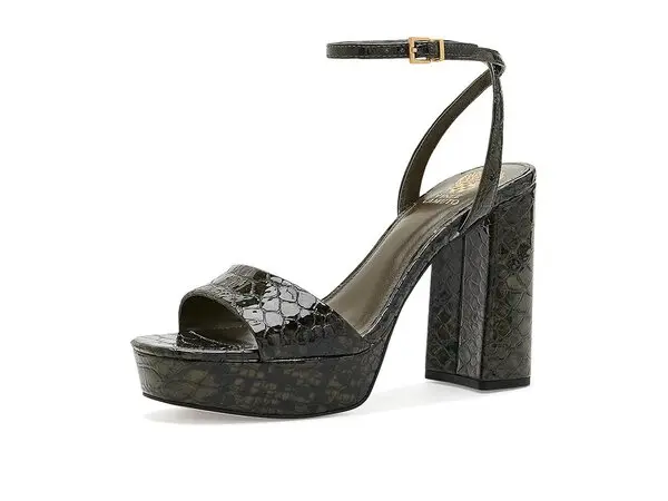 Vince Camuto Pendry Platform Block Heel Sandals - Deep Forest