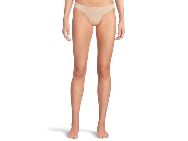 Eberjey Pima Stretch Cotton Thong Underwear - Buff