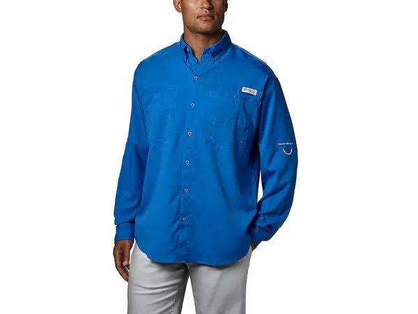 Columbia Tamiamitm Ii L/s Long Sleeve Button Up Carbon - Blue