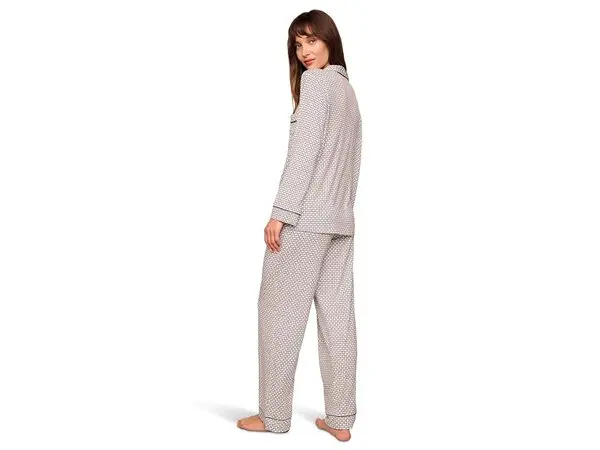 Eberjey Gisele Printed Tencela C/ Modal Long Pj Set Pajama Sets Hannukah Glow Nouvean /ny - Gray